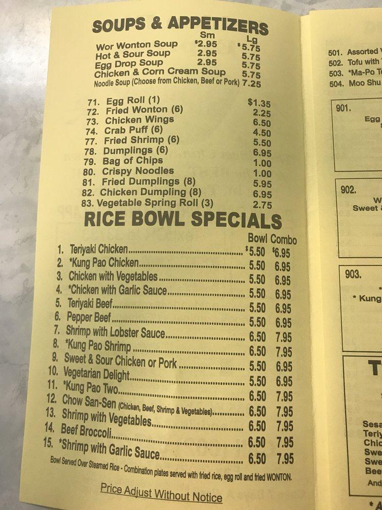 Carta del restaurante Golden Rice Express, Glendale