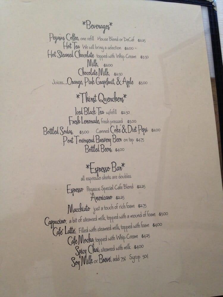 Menu at Hudson Point Café cafe, Port Townsend