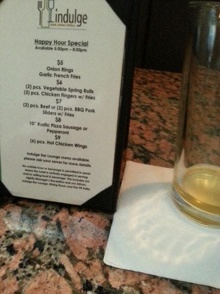 Menu at Indulge Restaurant and Bar, San Diego