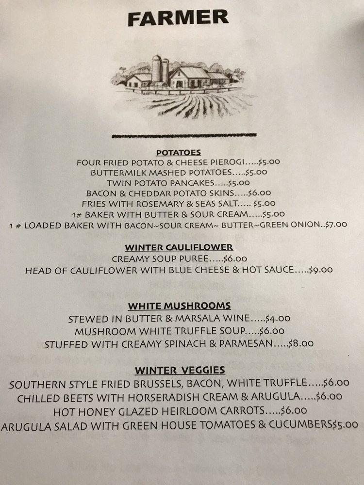 Menu at The Farmer Butcher Chef Bistro steakhouse, Austinburg
