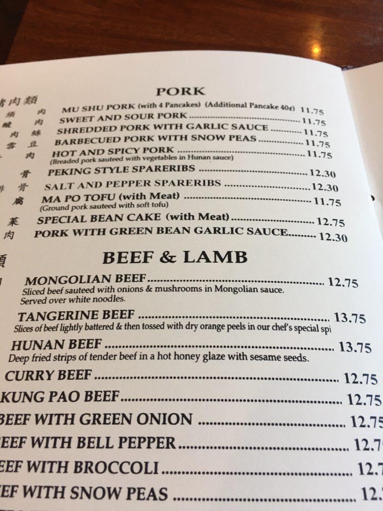 Menu at Chef Liu Chinese Restaurant, Scotts Valley