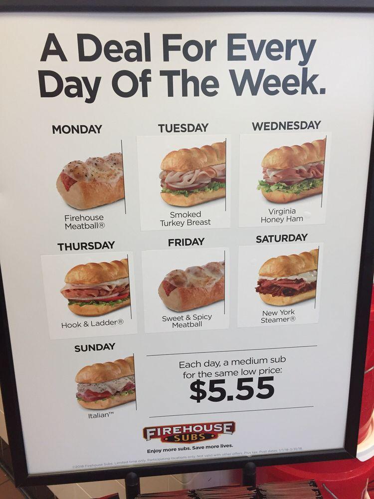 Menu at Firehouse Subs Alliance Town Center fast food, Fort Worth, N ...