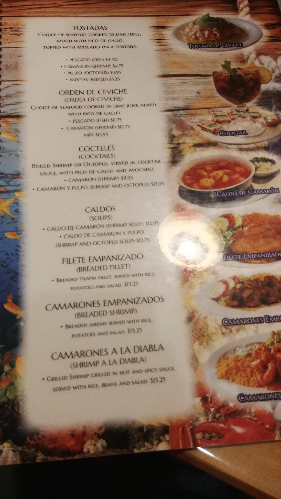 Menu at Los Comales Mexican Bar & Grill, Memphis, Madison Ave