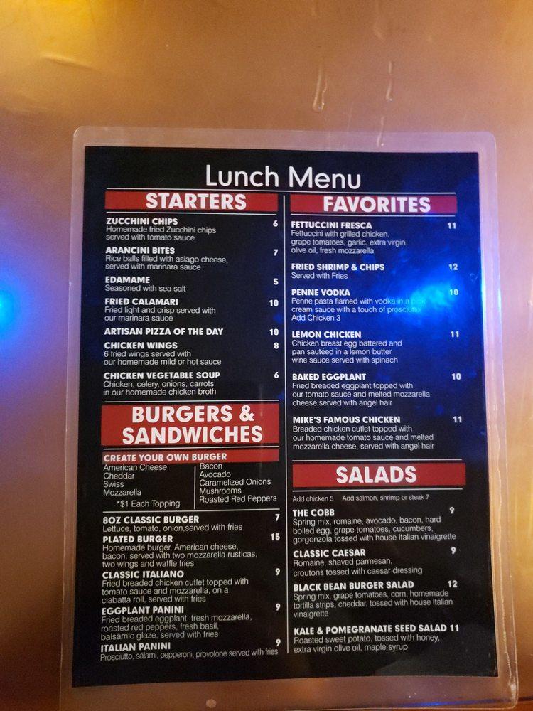 Menu at Plated Modern American Bistro restaurant, Hopewell Junction