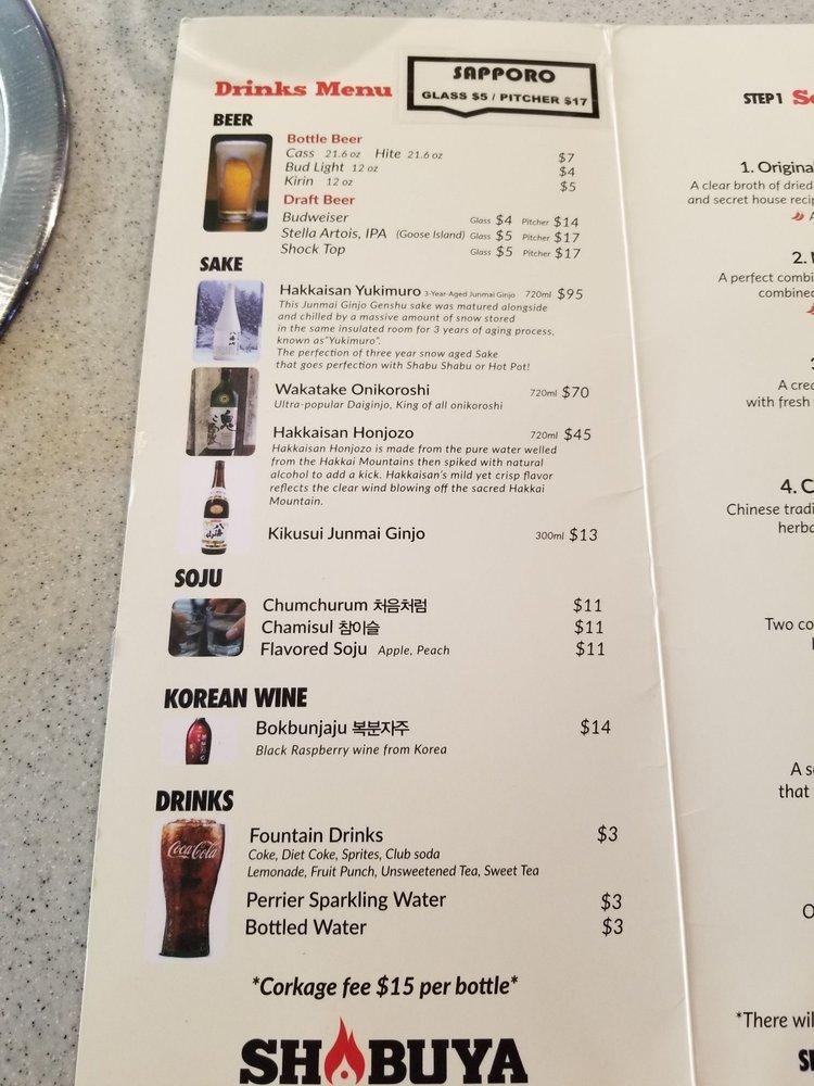 Carta del restaurante Shabuya, La Mirada, Rosecrans Ave