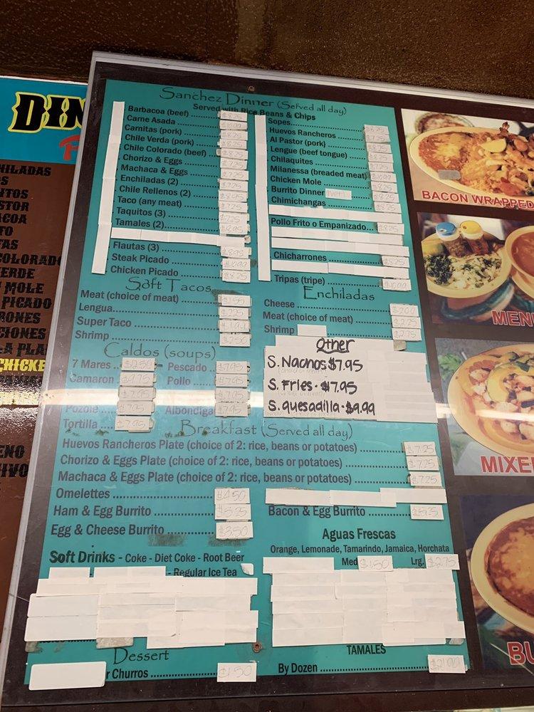 Menu at Casa Sanchez #1 restaurant, Long Beach, E Anaheim St