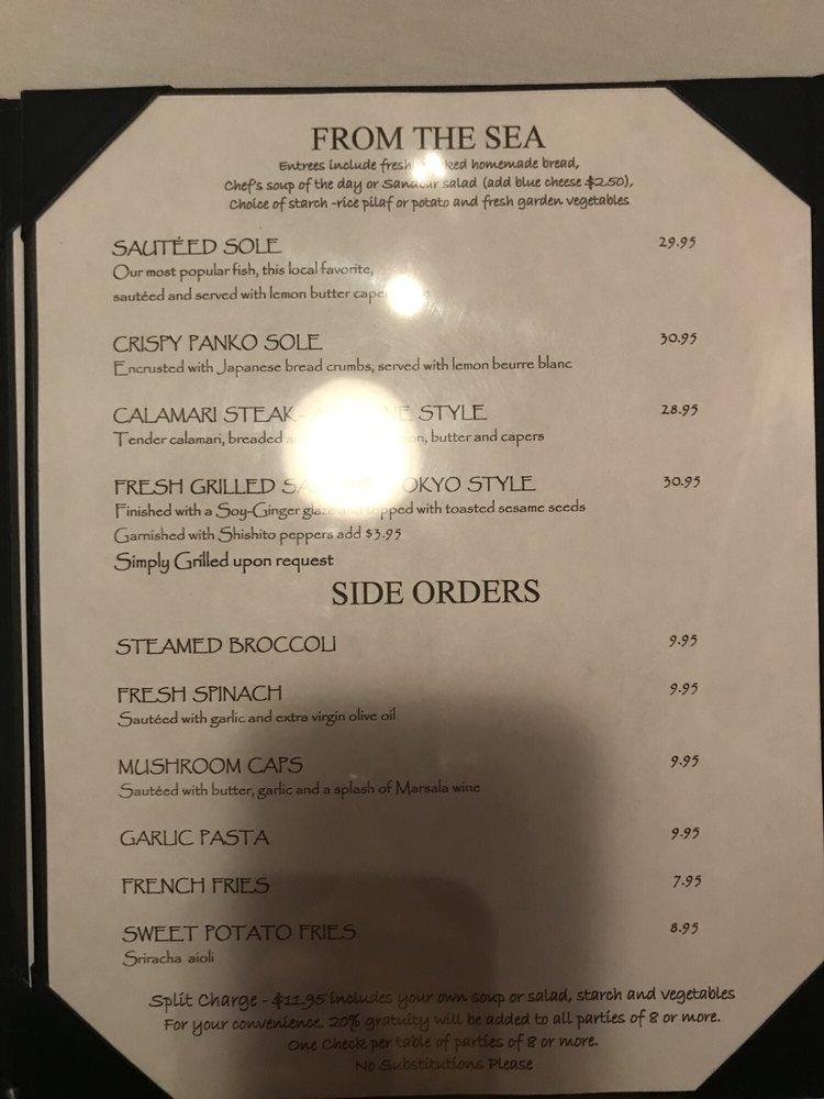 Menu at The Sandbar, La Quinta
