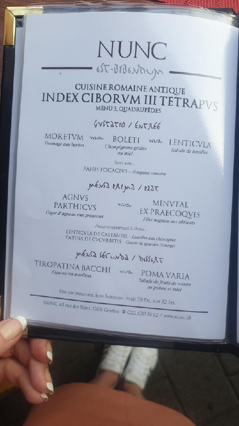 Carta de NUNC est bibendum, Ginebra