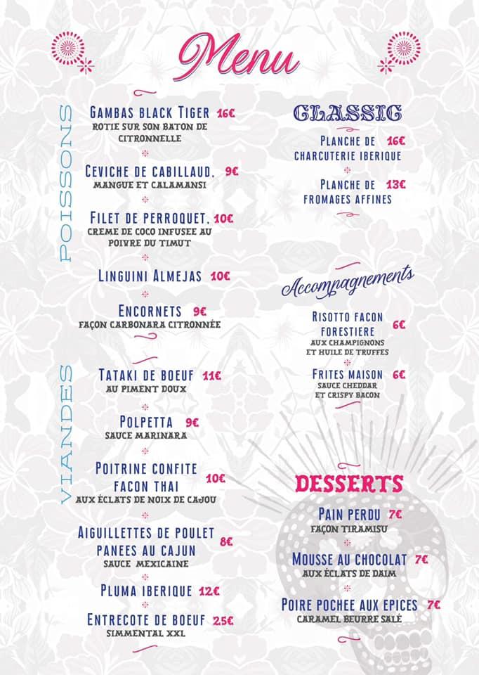 Menu at POCO MAS - Bar y Cocina, France