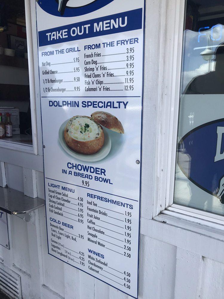 Menu at Dolphin restaurant, Santa Cruz