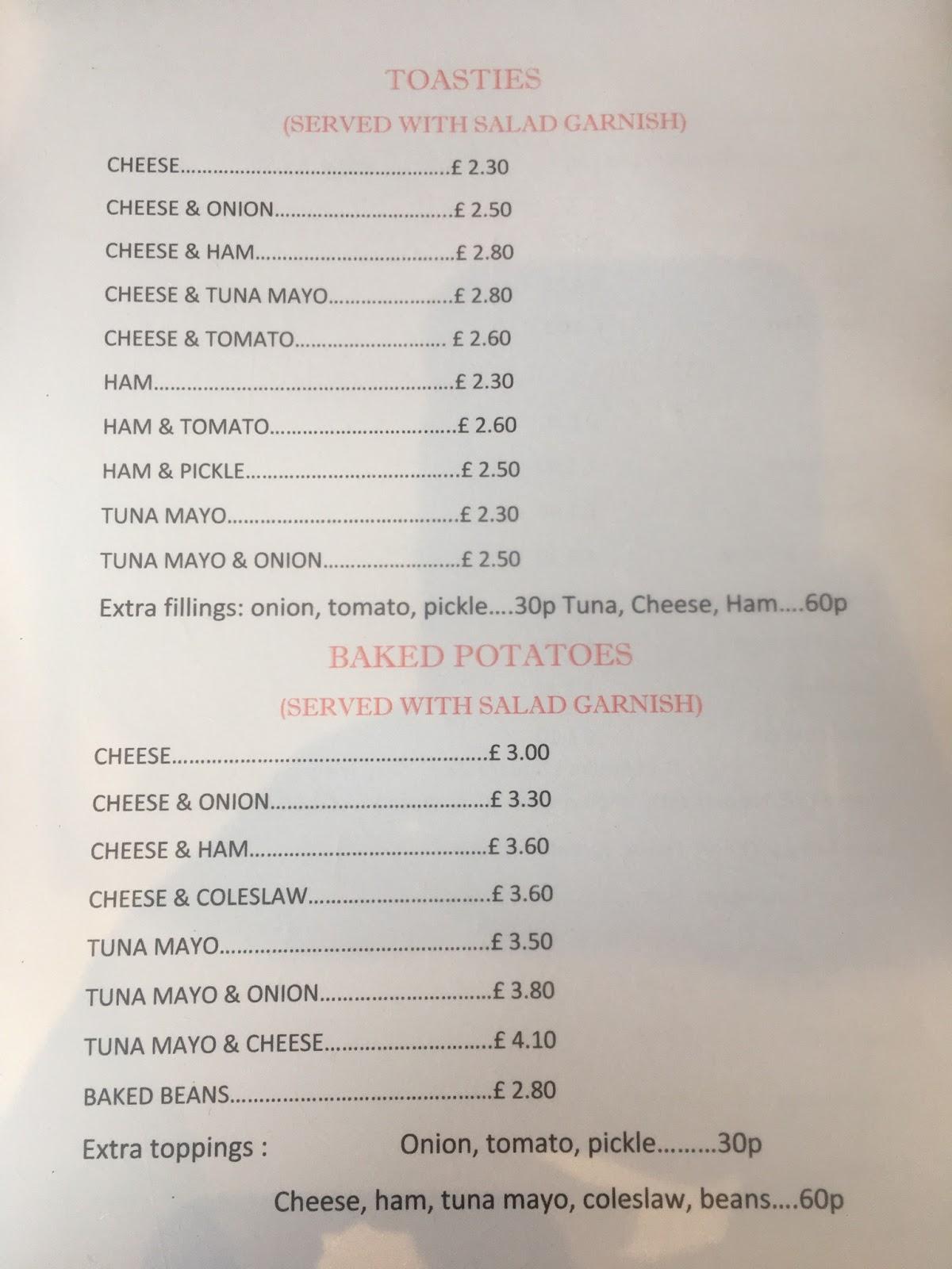 Menu at Eglinton Diner Fish Fry fast food, Saltcoats