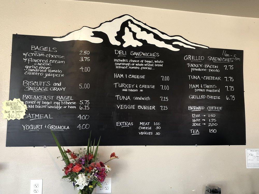 Menu at Mountain Moka cafe, Sandy