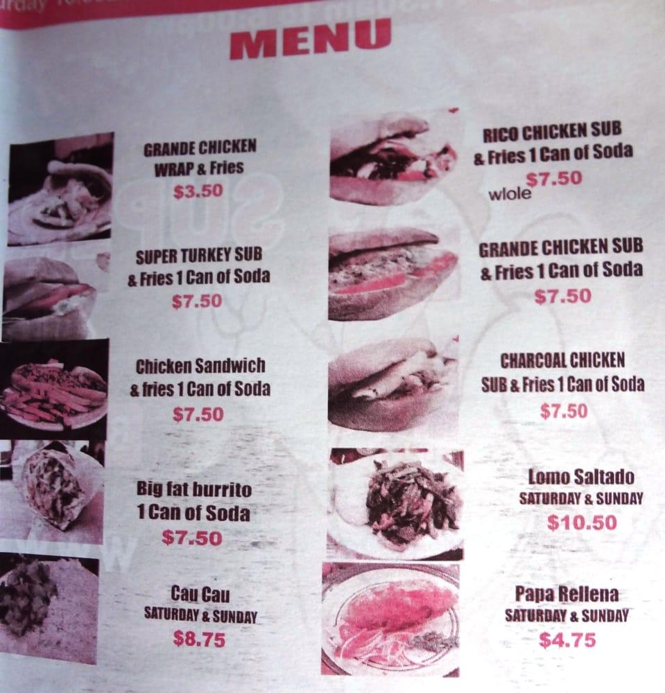 Menu at Super Chicken Rico restaurant, Aberdeen