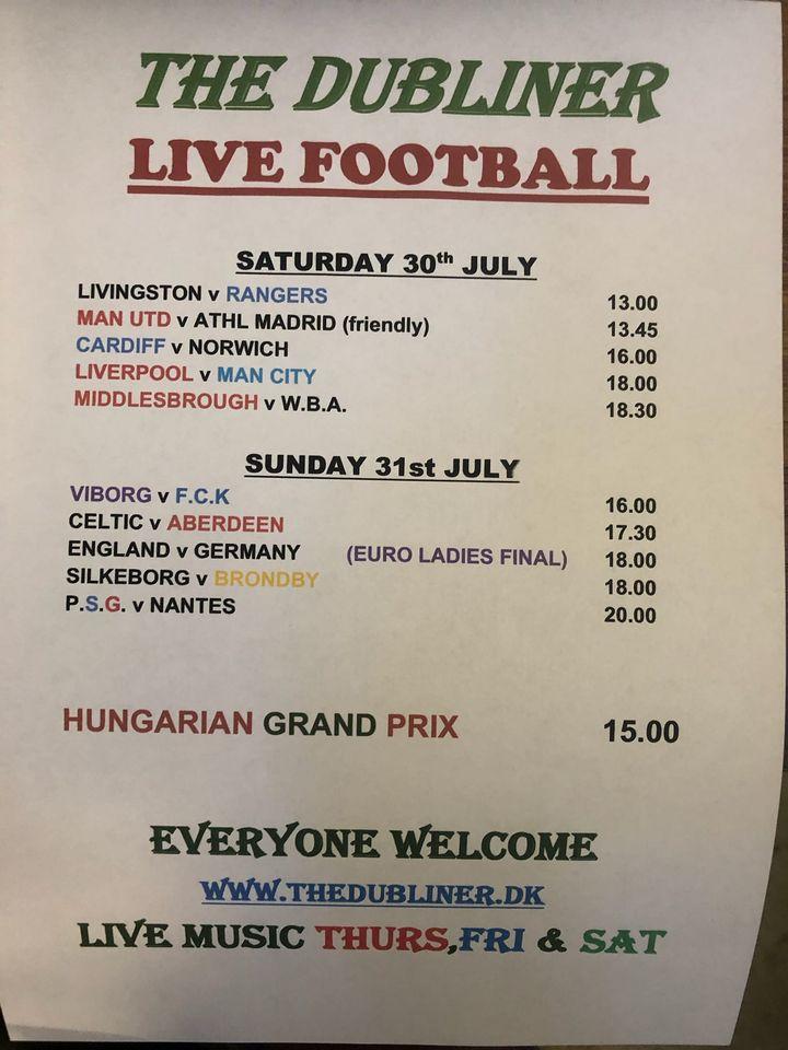 Menu at The Dubliner pub & bar, Copenhagen, Amagertorv 5