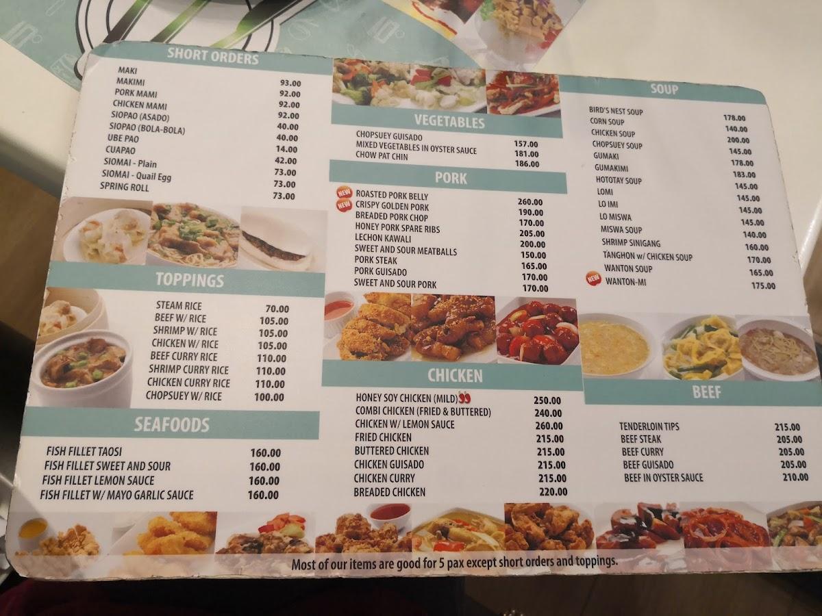 Menu at The Manila Foodshoppe restaurant, Cebu City, SM City Cor ...