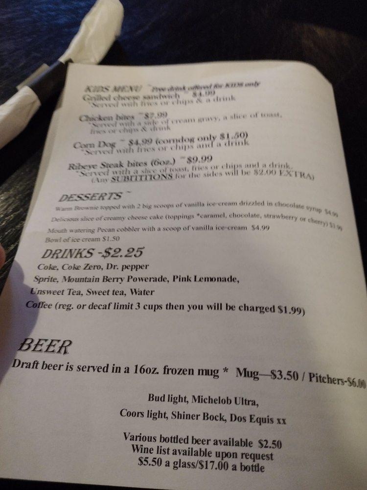 Menu at Three Hearts Steakhouse, Vernon