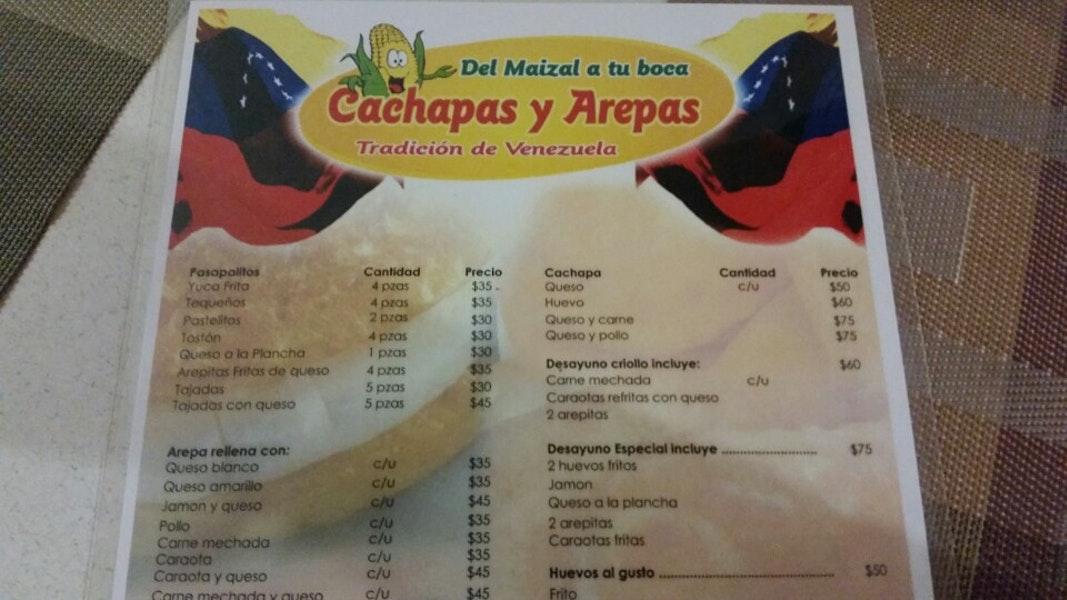 Carta del restaurante El Maizal, Monterrey