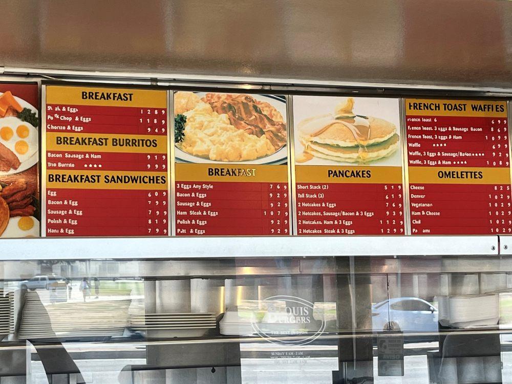 Menu at Louis Burgers II restaurant, Compton, Rosecrans Ave