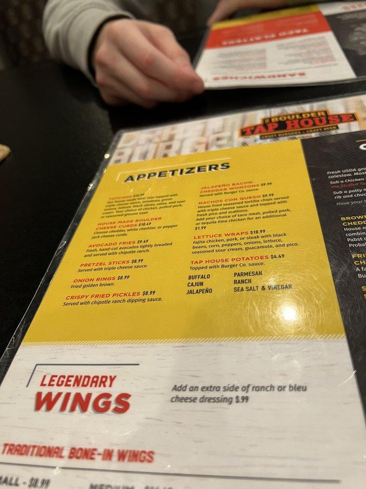 Menu at Boulder Tap House pub & bar, St. Cloud