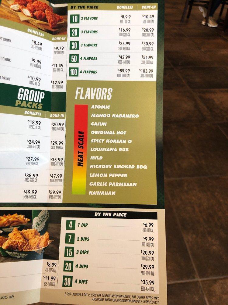 Menu at Wingstop restaurant, Hampton, 5 Coliseum Xing