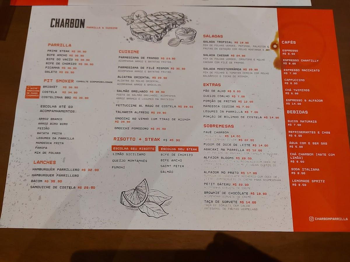 Menu em Charbon Parrilla & Cuisine restaurante, Hortolândia