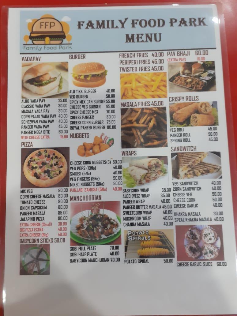 Menu at Family Food Park, Bagepalli