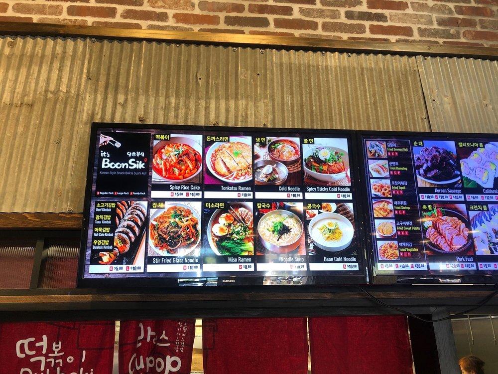 Menu at It's Boonsik restaurant, San Diego