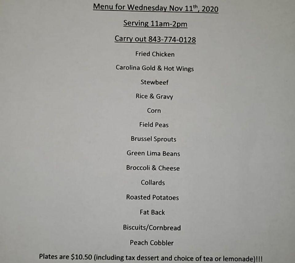 Menu at Southern Fried Restaurant and Catering, Dillon