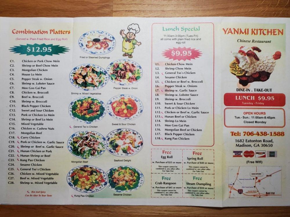 Menu at Yanmi Kitchen restaurant, Madison