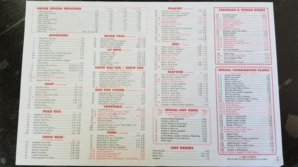 Menu at China Chef restaurant, Edison