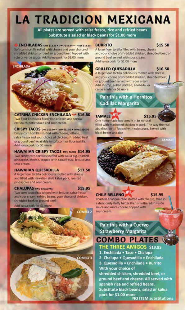 Menu at Mexico Lindo pub & bar, Kailua