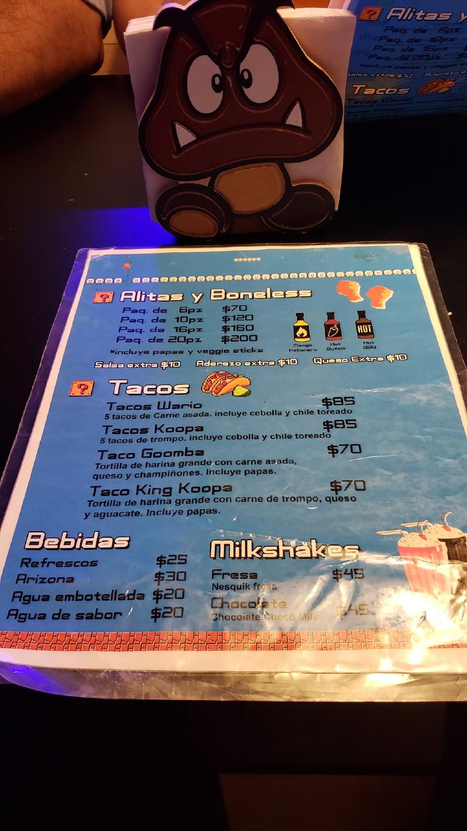 Carta del restaurante ARCADE MONTERREY, Monterrey