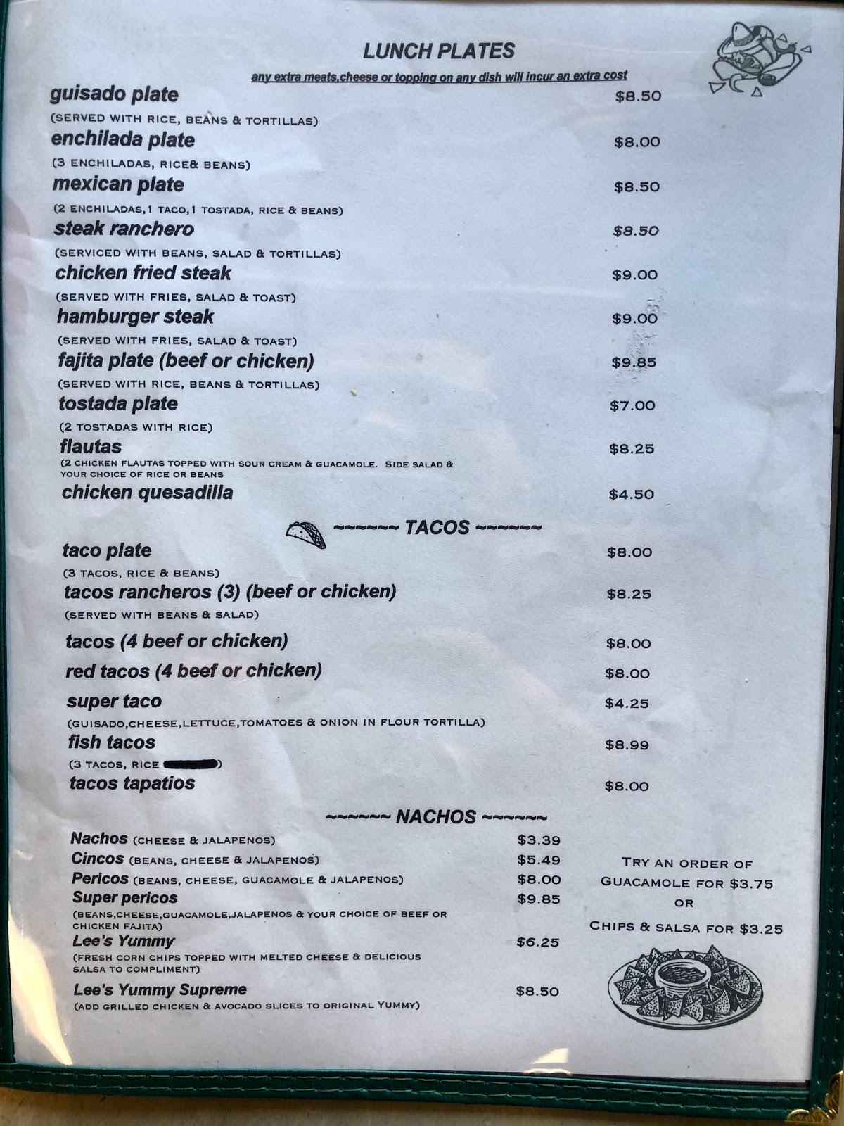 Menu at Benny's Cafe - Del Rio, Tx, Del Rio