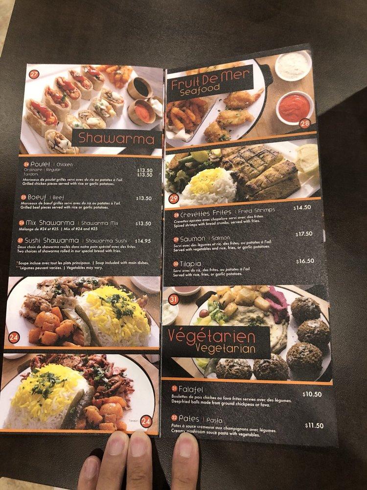 Menu at La Flame restaurant, Brossard