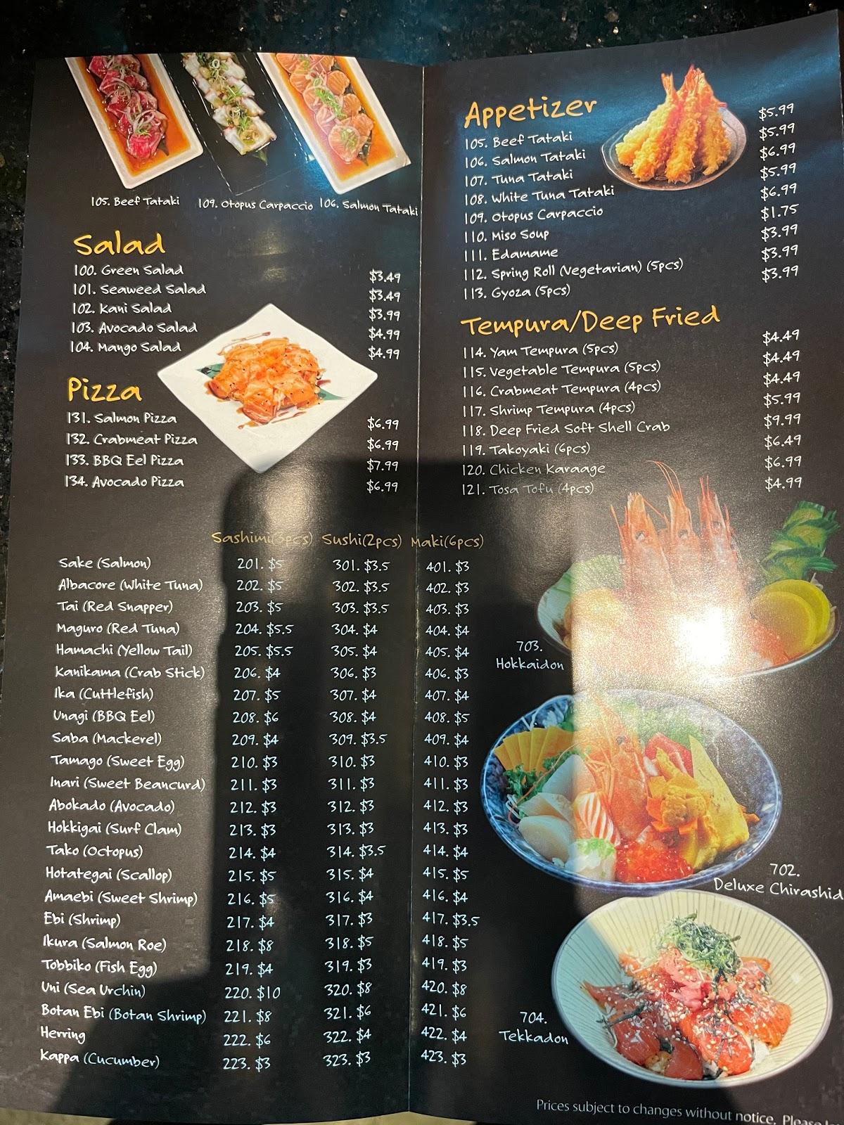 Carta del restaurante Projects Sushi, Markham
