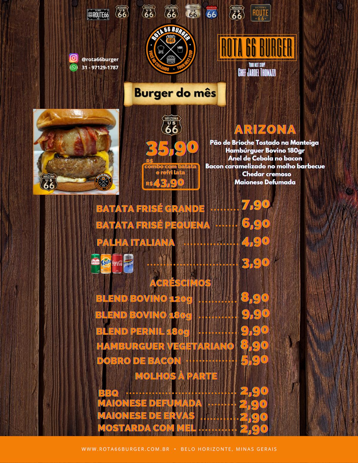 Menu em Rota 66 Burger restaurante, Belo Horizonte