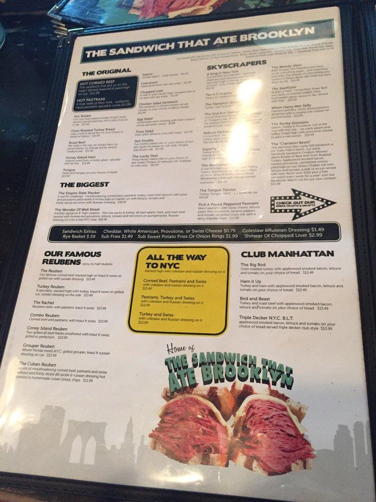 Menu at The Lucky Dill restaurant, Palm Harbor, US Hwy 19 N