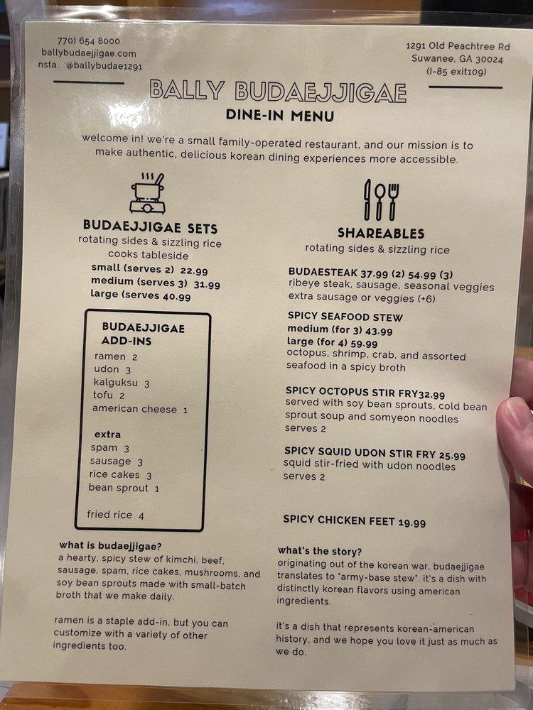 Carta de barbacoa Bally Budaejjigae, Suwanee