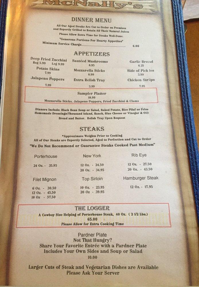 Menu at Johnny McNally's Fairview Lodge- Restaurant, USA, Kern River Hwy