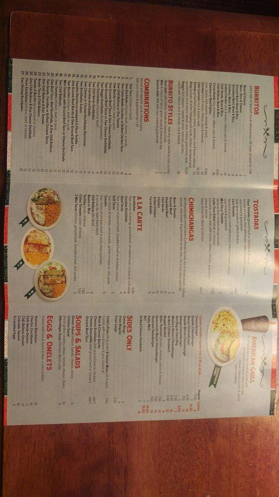 Menu at El Rio Mexican & American Food restaurant, Kernville