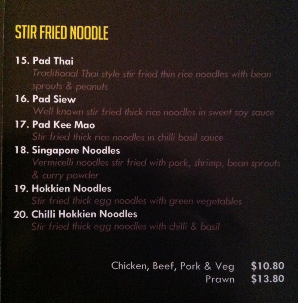 Menu at Holy Basil Thai Takeaway Restaurant, Artarmon