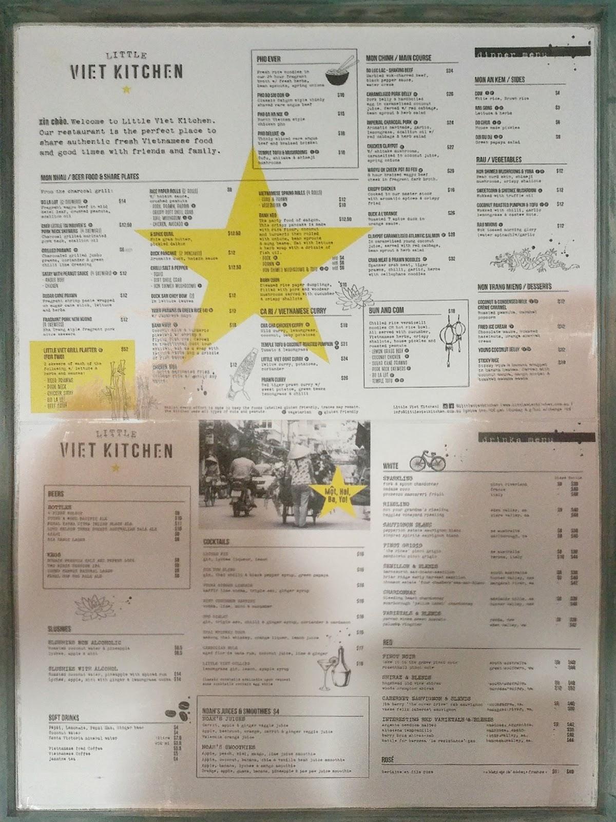 Menu at Little Viet Kitchen restaurant, Manly