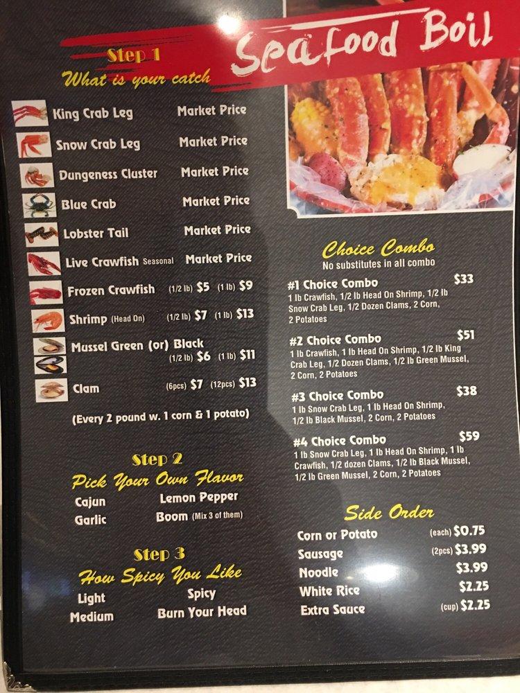 Menu at Seafood Boil restaurant, North Brunswick Township