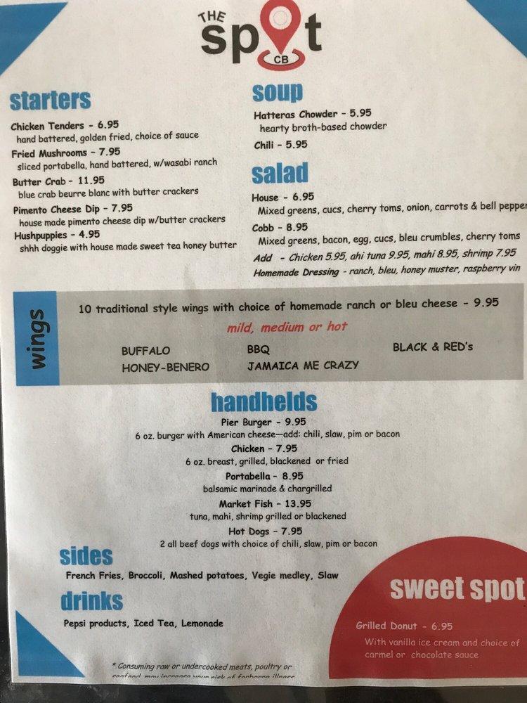 Menu at The Spot Bar & Kitchen, Carolina Beach