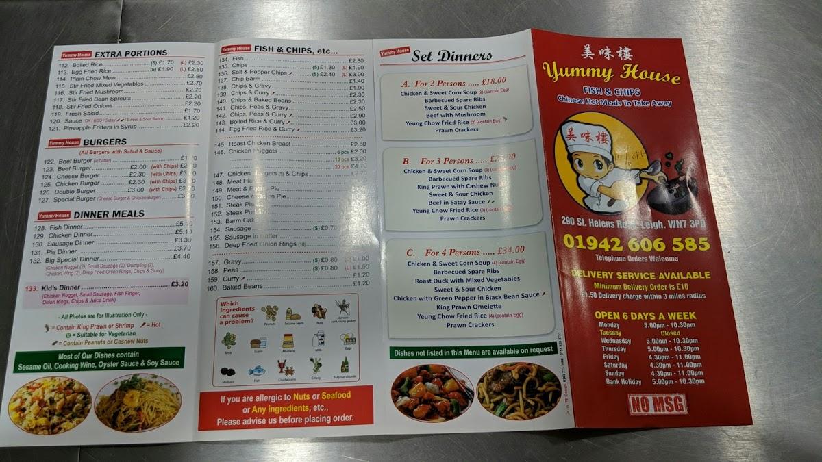 Menu at Yummy House fast food, Leigh