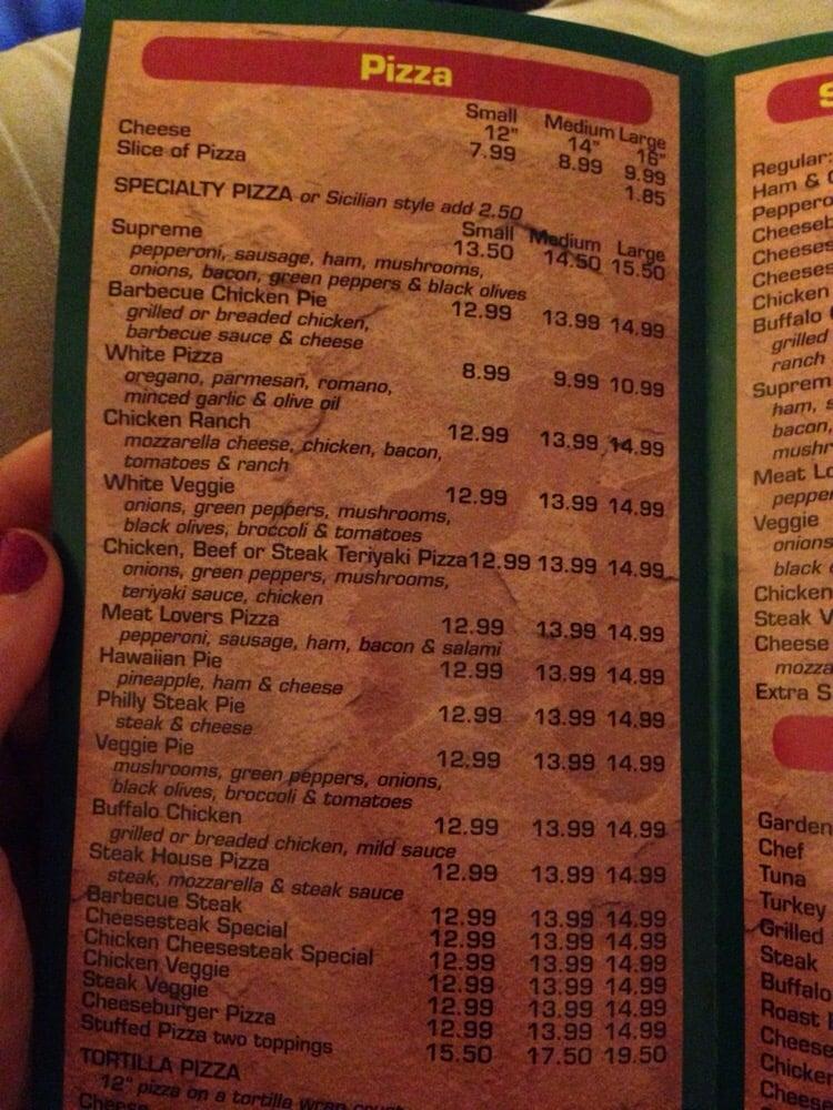 Menu at Dauphin Pizza pizzeria, Dauphin