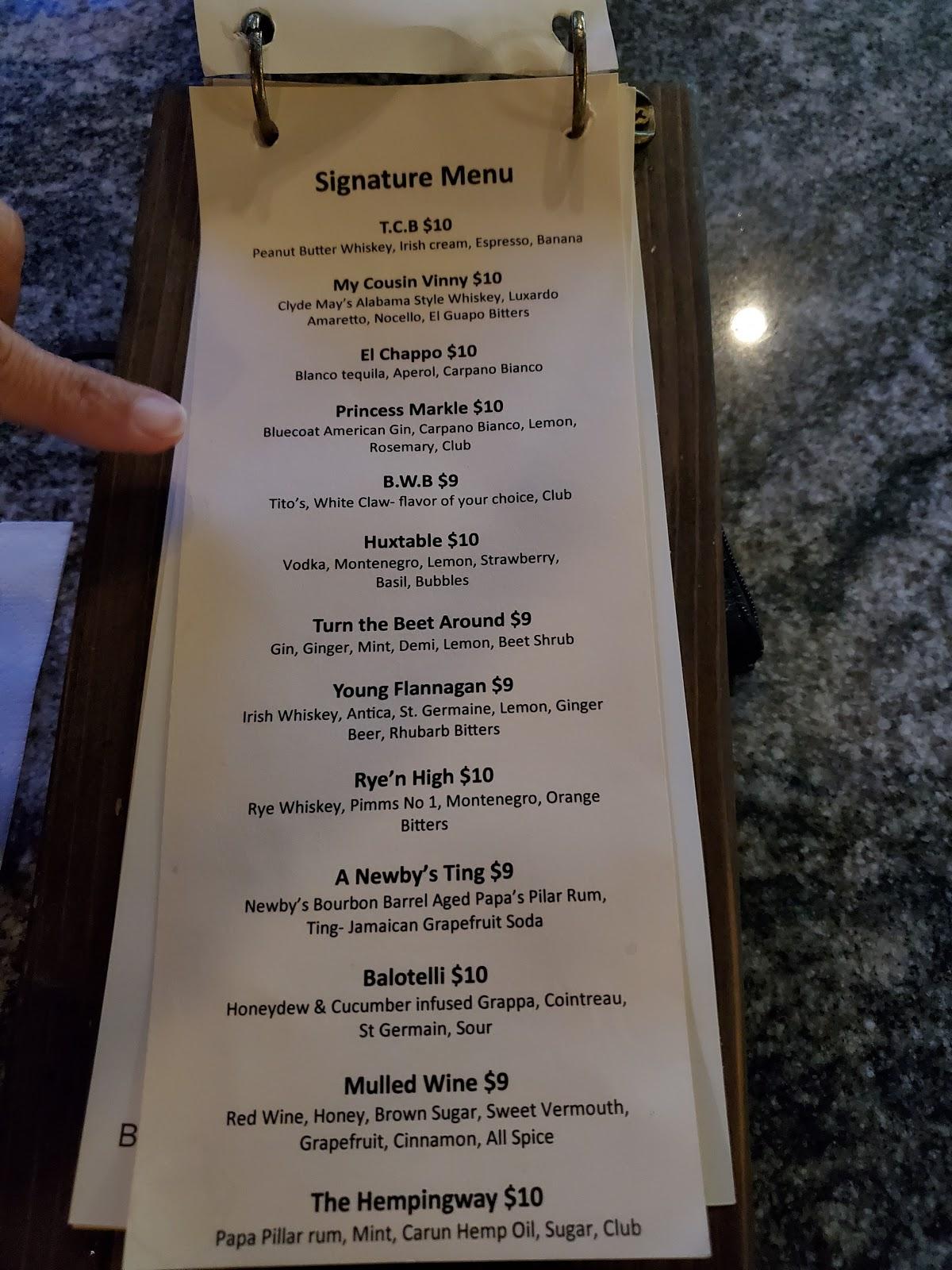 Menu at Newby's Brew & Booze House pub & bar, Panama City Beach