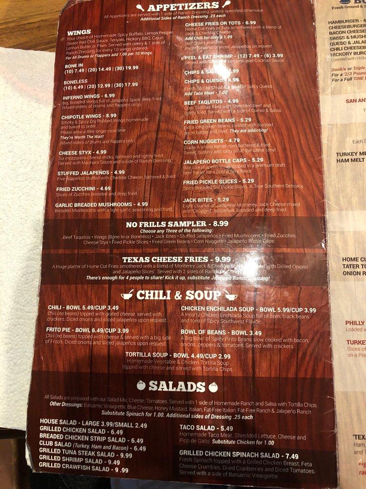 Menu at No Frills Grill & Sports Bar - Arlington, TX, Arlington, 4914 ...