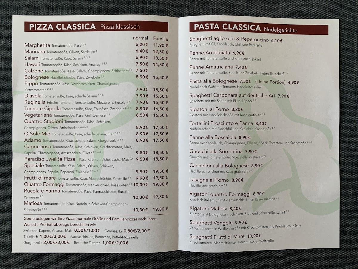 Speisekarte von Osteria da Pippo restaurant, Uffenheim