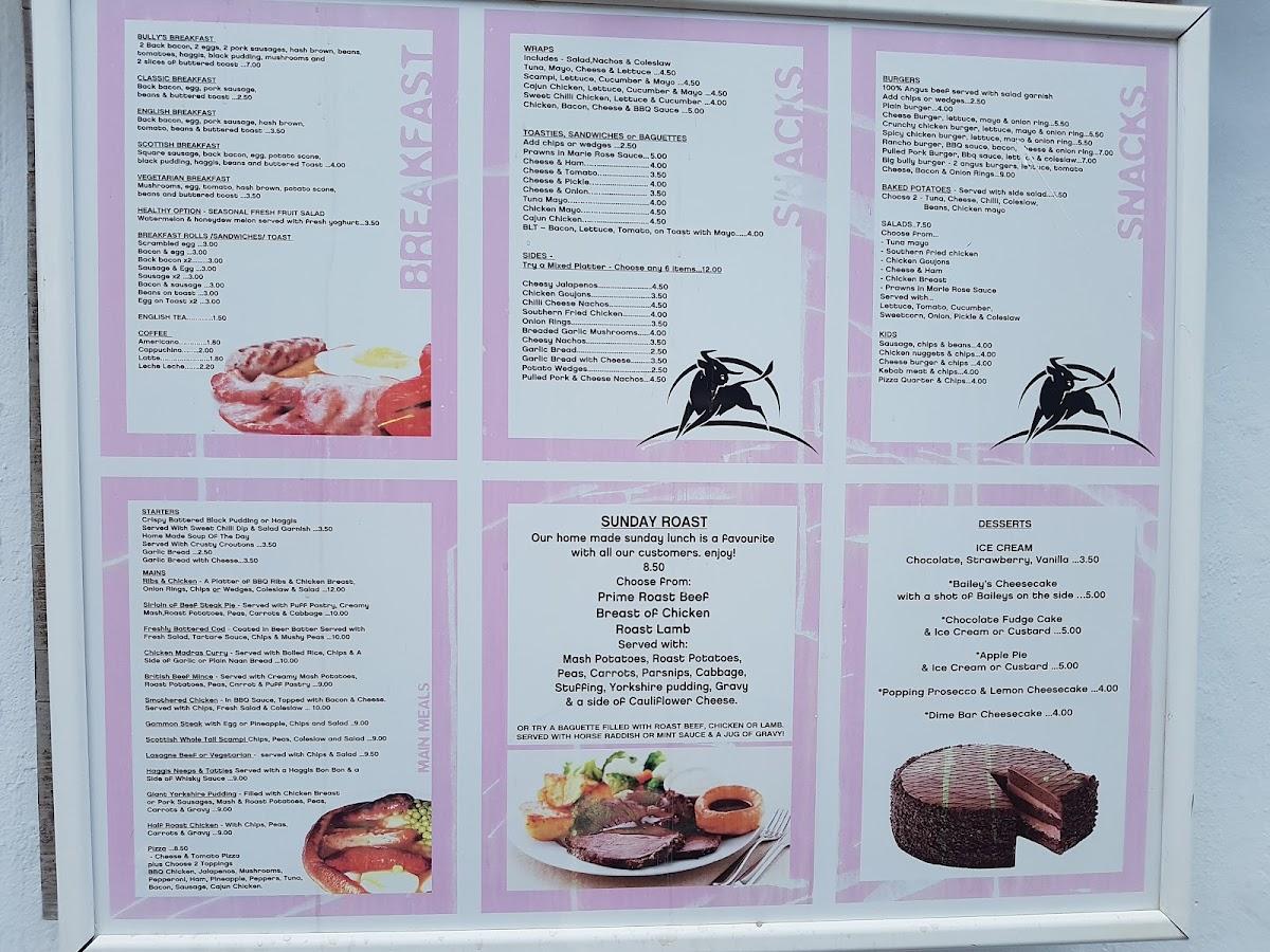Menu at The Black Bull pub & bar, Costa Teguise